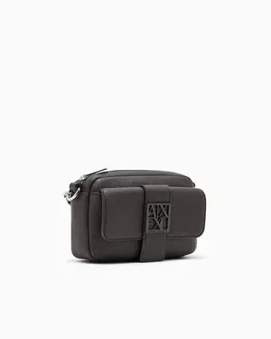 Armani Exchange Camera Case Messenger Bag In Coated Fabric - Brown