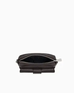 Armani Exchange Camera Case Messenger Bag In Coated Fabric - Brown
