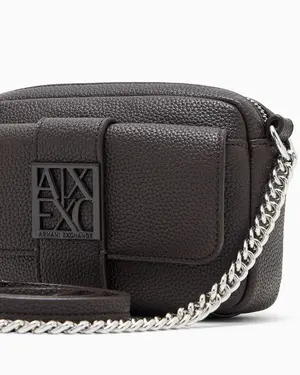 Armani Exchange Camera Case Messenger Bag In Coated Fabric - Brown