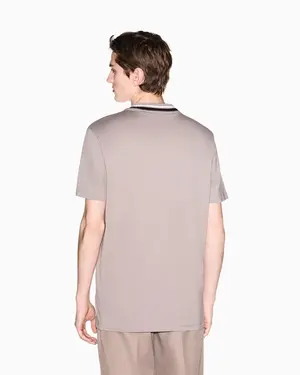Armani Exchange Regular Fit T-shirt With Contrasting Profile - Beige
