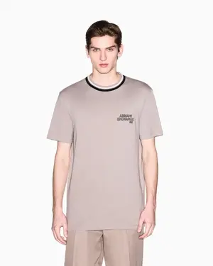 Armani Exchange Regular Fit T-shirt With Contrasting Profile - Beige