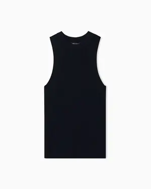 Armani Exchange Round-neck Top In Recycled Knit - Black