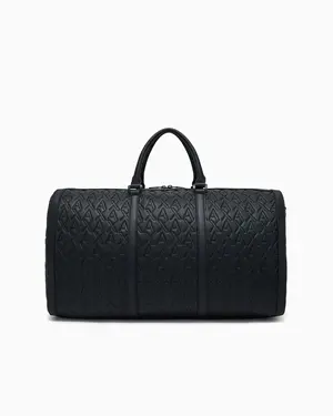 Armani Exchange Duffel Bag With An Embossed Pattern And A Shoulder Strap