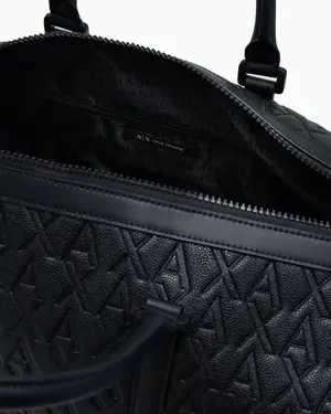 Armani Exchange Duffel Bag With An Embossed Pattern And A Shoulder Strap