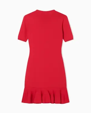 Armani Exchange Mini Dress With Ruffle And Horse Embroidery