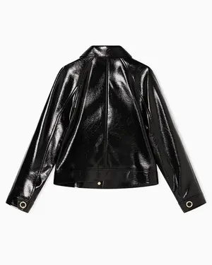 Armani Exchange Blouson Gloss Vinyl Wet Look - Black