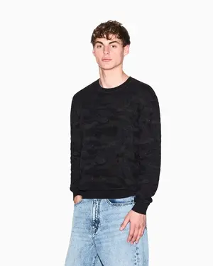 Armani Exchange Fine-weave Mercerized Cotton Crew Neck Sweater