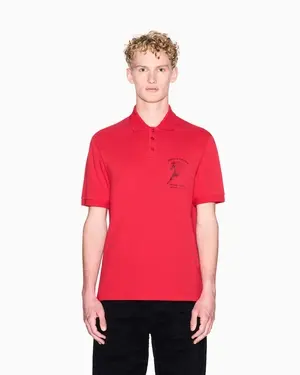 Armani Exchange Classic Cotton Pique Polo With Horse