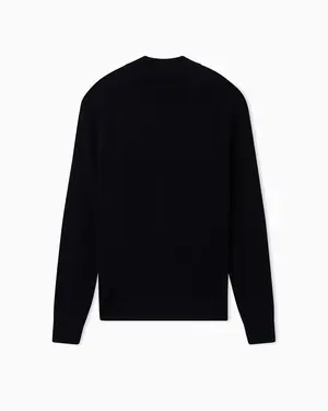 Armani Exchange Cotton And Wool Cardigan With Ribbed Knitting