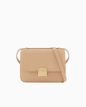 Armani Exchange Messenger Bag In Coated Fabric - Beige