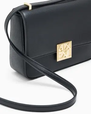 Armani Exchange Messenger Bag In Coated Fabric - Black