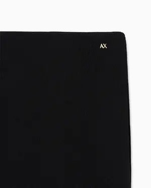 Armani Exchange Long Ribbed Skirt With Logo