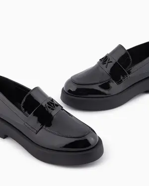 Armani Exchange Patent Leather Loafers With Logo