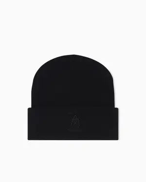 Armani Exchange Cuffed Beanie Hat - Black