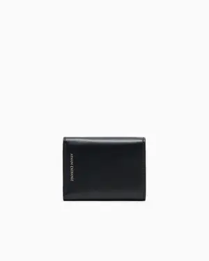 Armani Exchange Compact Wallet With Logo - Black