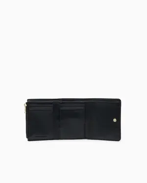 Armani Exchange Compact Wallet With Logo - Black
