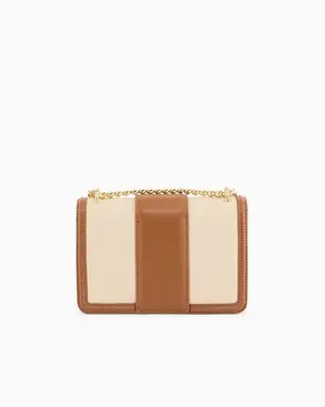 Armani Exchange Mini Crossbody Bag In Woven Fabric - Beige