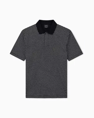 Armani Exchange Regular Fit Polo Shirt In Stretch Cotton Piqué Black