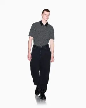 Armani Exchange Regular Fit Polo Shirt In Stretch Cotton Piqu - Black