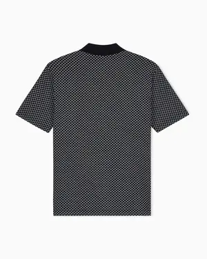 Armani Exchange Regular Fit Polo Shirt In Stretch Cotton Piqu - Black