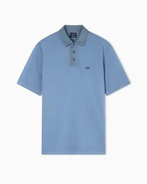Armani Exchange Cotton Polo Shirt - Light Blue