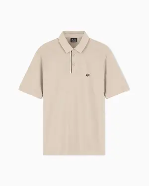 Armani Exchange Basic Cotton Piqué Polo - Beige
