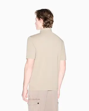 Armani Exchange Basic Cotton Piqué Polo - Beige