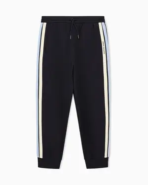 Armani Exchange Structured Sweatpants In Stretch Bonded Cotton - Navy Blue