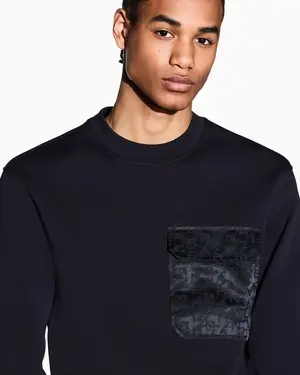 Armani Exchange Crew Neck Sweatshirt With Chest Pocket