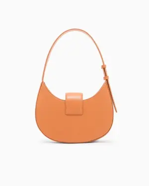 Armani Exchange Crescent Shoulder Bag With Logo Buckle - Orange