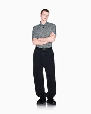 Armani Exchange Regular Fit Polo Shirt In Cotton Jersey - Black