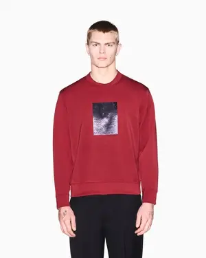 Armani Exchange Stretch Modal Sweatshirt - Red