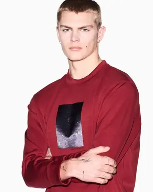 Armani Exchange Stretch Modal Sweatshirt - Red