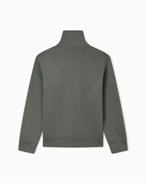 Armani Exchange Crewneck Sweatshirt In Bonded Stretch Cotton