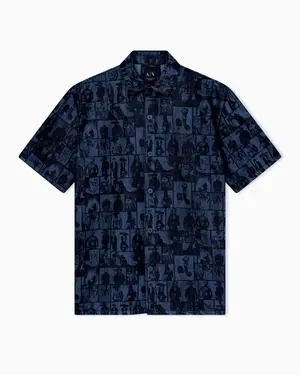 Armani Exchange 9 Oz Delicate Wash Denim Shirt - Blue