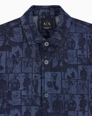 Armani Exchange 9 Oz Delicate Wash Denim Shirt