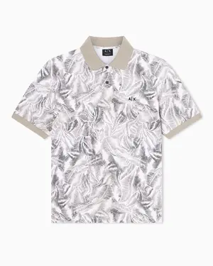 Armani Exchange Classic Polo Shirt In Fresh Cotton Piqu - Beige