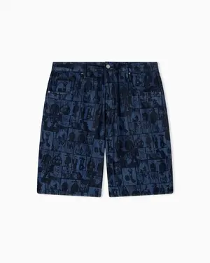Armani Exchange Light Wash Denim Shorts - Blue