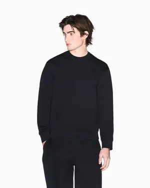 Armani Exchange Stretch Bonded Cotton Sweatshirt - Black