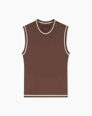 Armani Exchange Recycled Viscose V-neck Top - Brown
