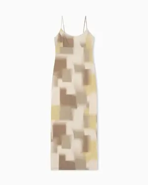 Armani Exchange Maxi Dress With Thin Straps - Beige