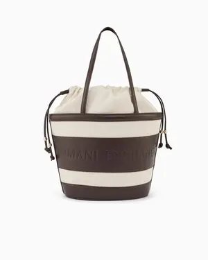 Armani Exchange Minimalist Canvas Bucket Bag