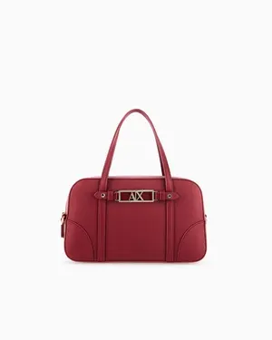 Armani Exchange Top Handle Bag With Structured Silhouette - Red