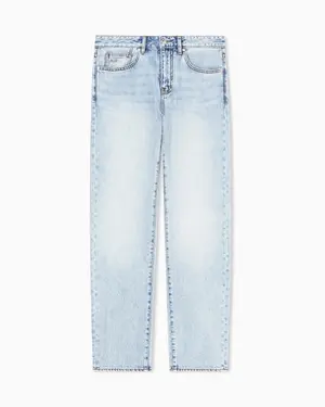 Armani Exchange Skinny Jeans In Denim With A Distressed Look - Blue