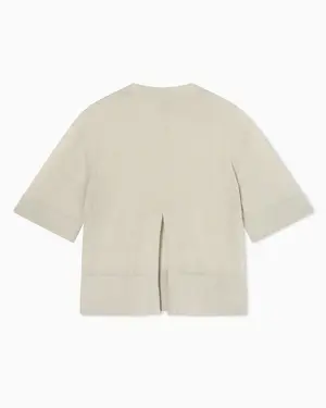 Armani Exchange Linen Blend Top With Back Slit