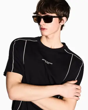 Armani Exchange Regular Fit T-shirt In Basic Cotton Jersey - Black
