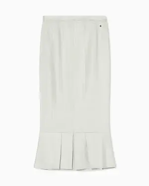 Armani Exchange Linen Twill Midi Skirt - Beige