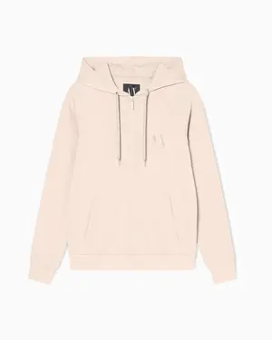 Armani Exchange Zip-up Fleece In Mixed Fabric - Beige