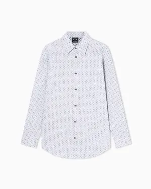 Armani Exchange Regular-fit Jacquard Yarn-dyed Cotton Shirt - Blue