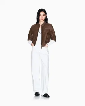 Armani Exchange Blouson With Zip In Coated Fabric